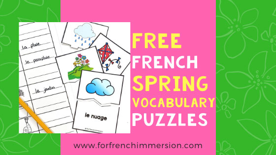 French Spring Vocabulary Puzzles - For French Immersion French Spring Vocabulary Puzzles - For French Immersion